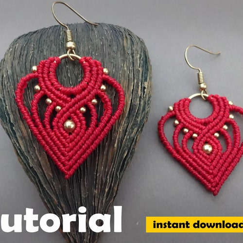 PDF Tutorial Macrame Earrings PATTERN Micro Macrame - Etsy