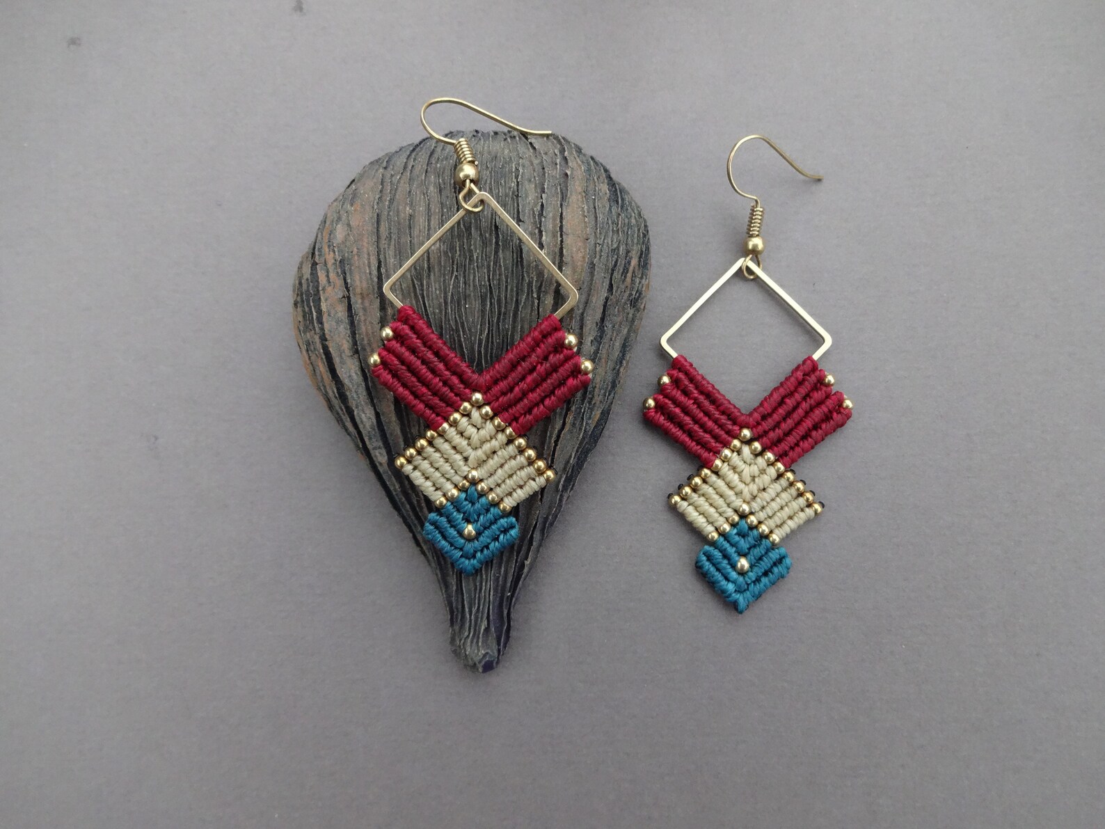 Macrame Earrings Tutorial 12, Photo Pattern, Pdf Tutorial, DIY Macrame ...