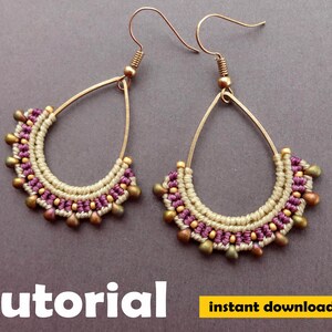 Macrame Earrings Tutorial 3, Micro Macrame Pattern, Pdf Tutorial, DIY ...