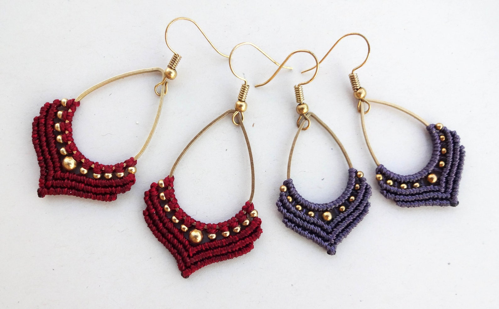 Macrame Earrings Tutorial 9 Micro Macrame Pattern Pdf - Etsy