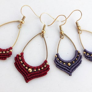 Macrame Earrings Tutorial 9, Micro Macrame Pattern, Pdf Tutorial, DIY ...
