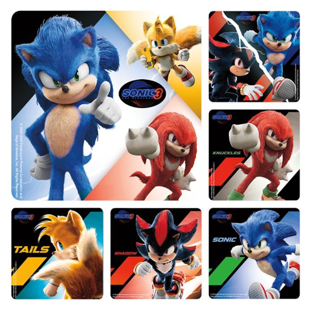 25 (licensed) Sonic the Hedgehog 3 Stickers, 2.5" X 2.5" - Etsy