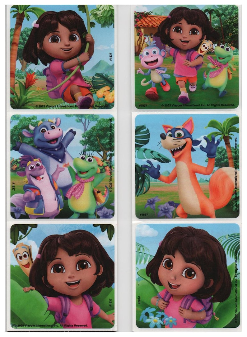 25 (licensed) Dora the Explorer Adventure Time Stickers, 2.5