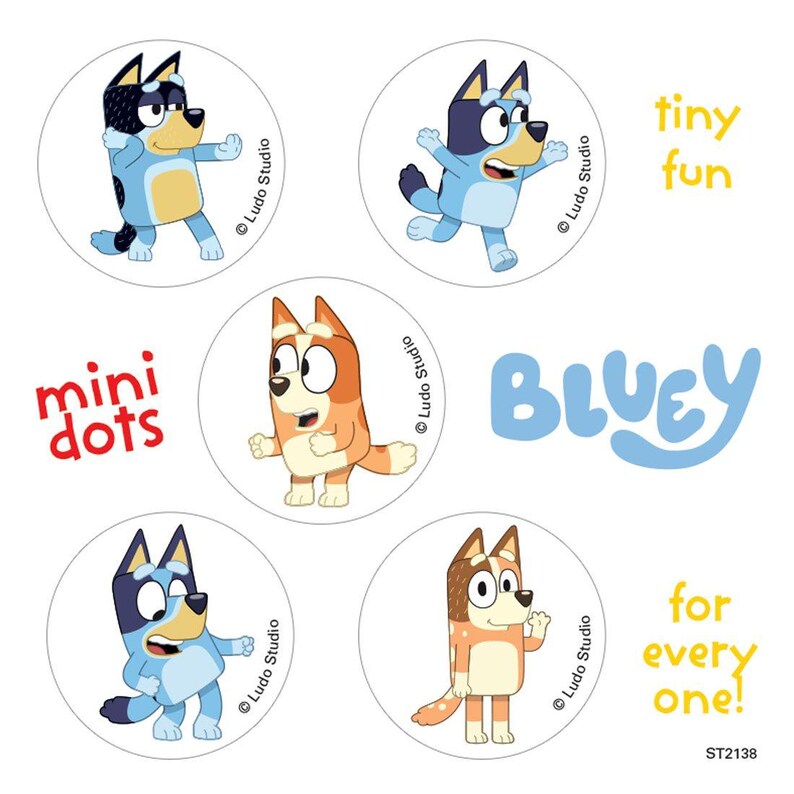 125 licensed Bluey Mini Stickers, 7/8 Round Each - Etsy