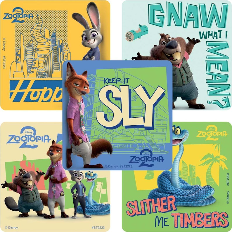 25 (licensed) Zootopia 2 Stickers, 2.5" X 2.5" - Etsy