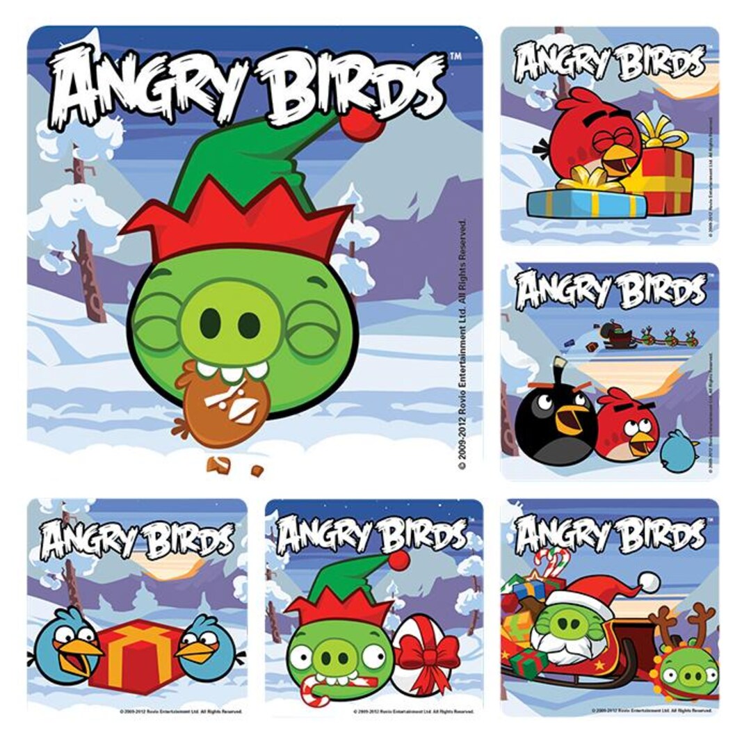 25 licensed Angry Birds Christmas Stickers, 2.5 X 2.5, Party Favors - Etsy