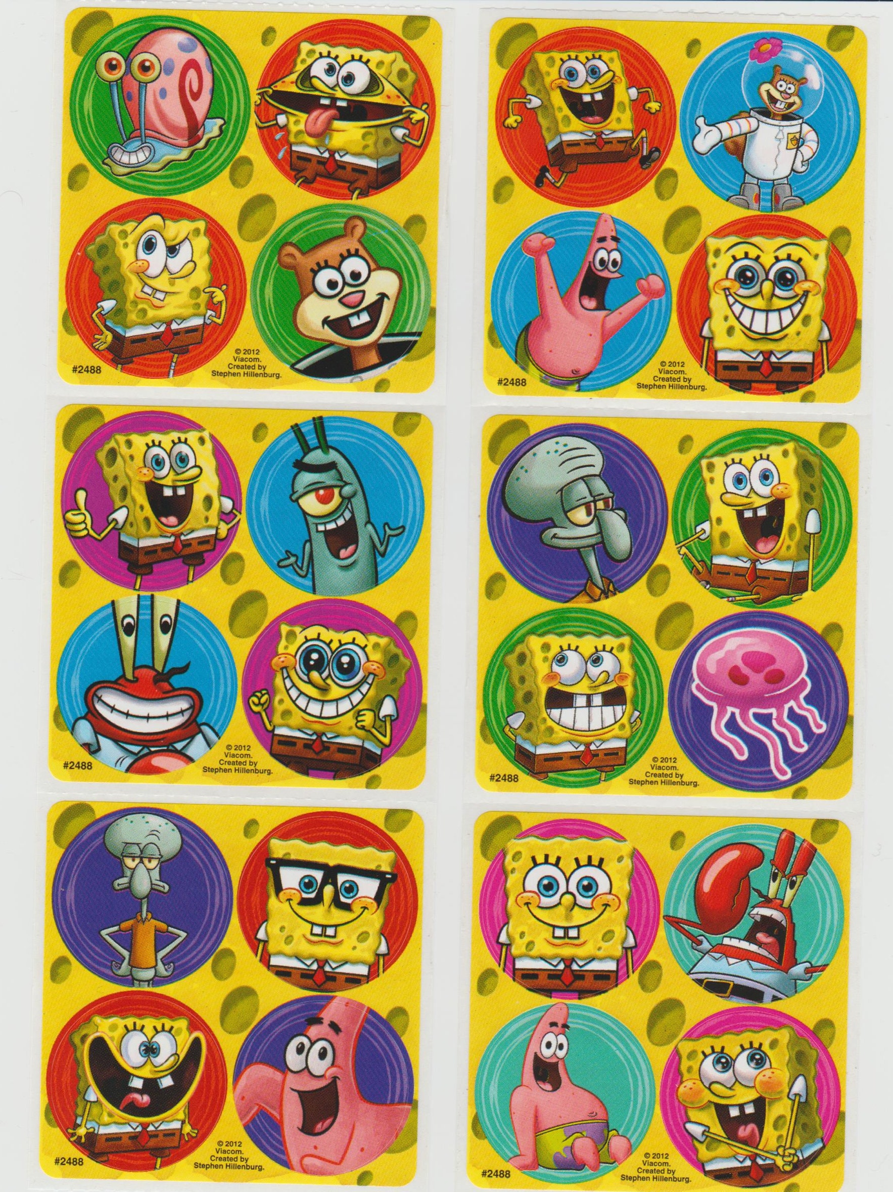 80 licensed Spongebob Mini Stickers, 1.2 Round Each - Etsy