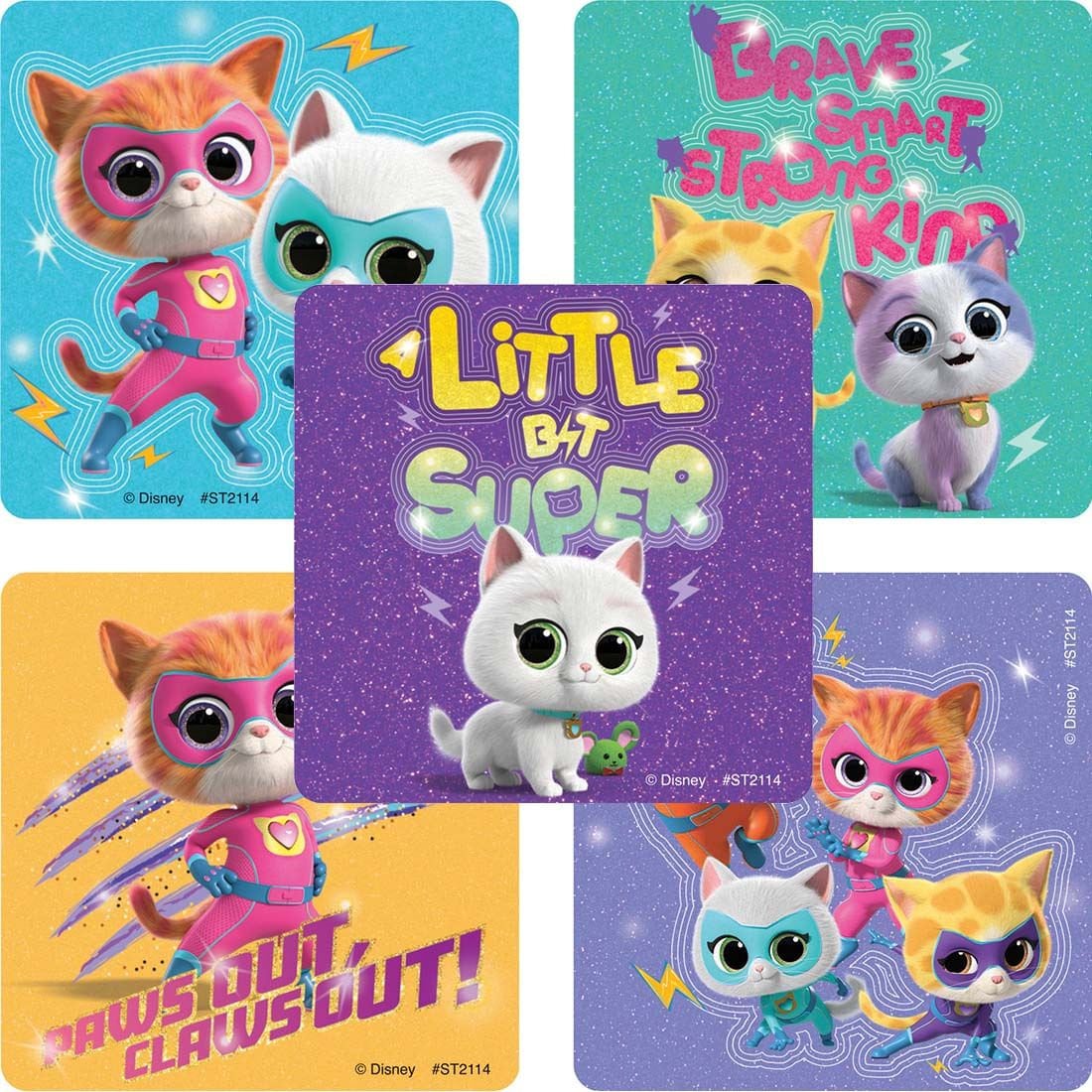 25 Superkitties licensed, Individual Stickers, 2.5 X 2.5, Party Favors ...