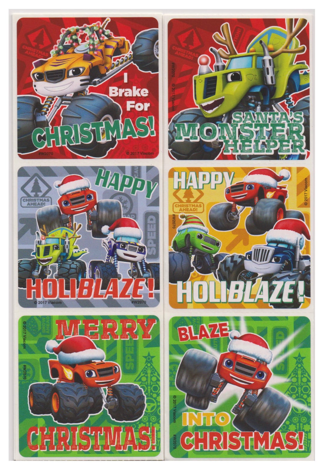 25 (licensed) Blaze and the Monster Machines Christmas Stickers, 2.5" X ...