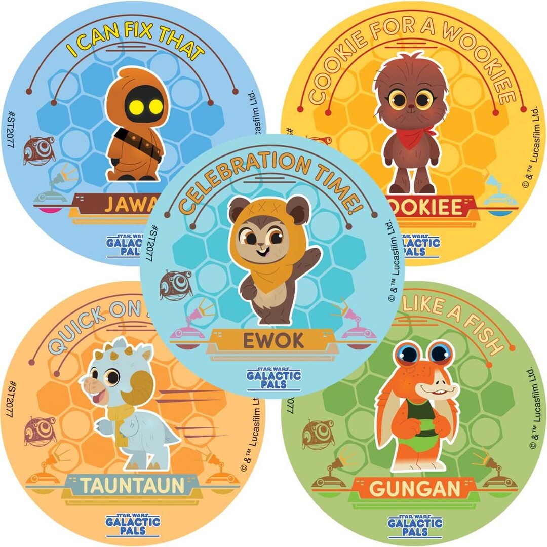 25 (licensed) Star Wars Galactic Pals Stickers, 2.5" X 2.5" - Etsy