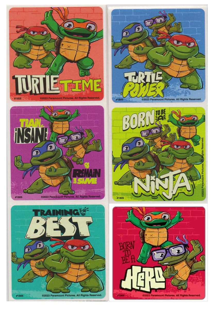 25 licensed Teenage Ninja Turtles Mutant Mayhem Kiddie Stickers, 2.5 X ...