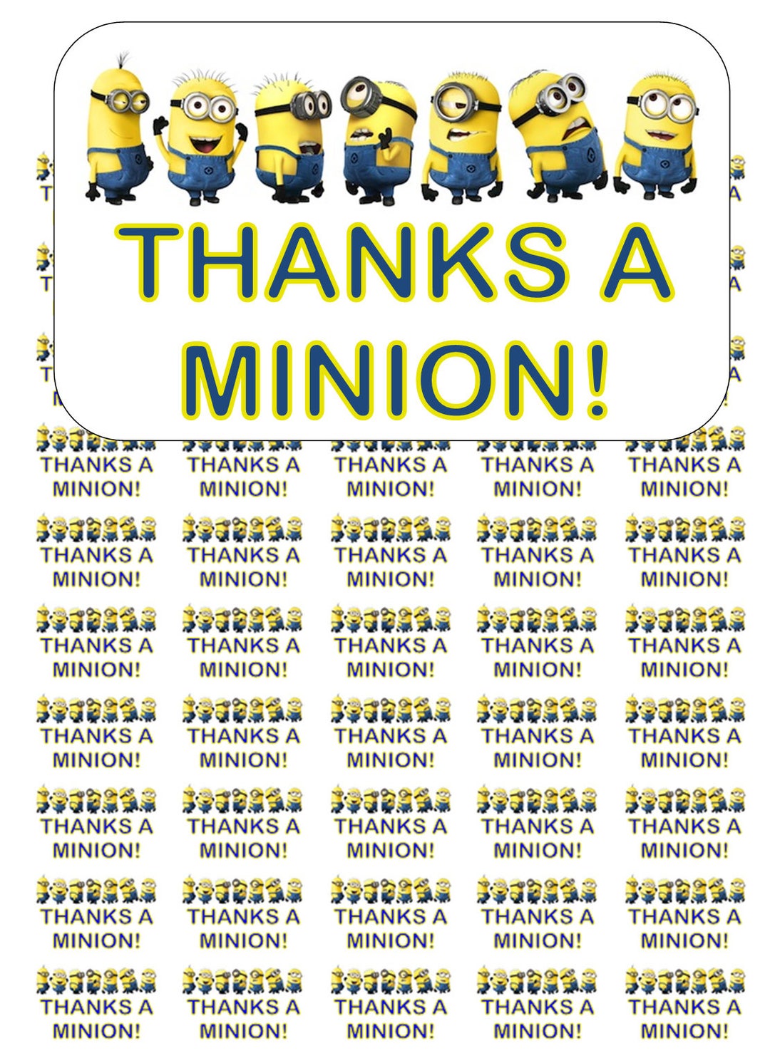 50 Thanks a Minion Thank You Envelope Seals / Labels / - Etsy