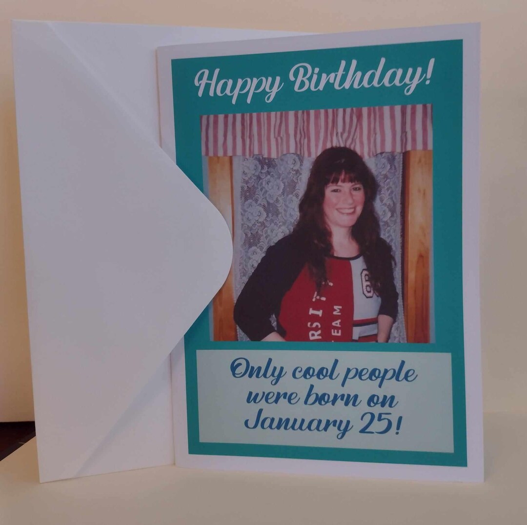 Happy Birthday Custom Greeting Card Personalized With Photo, 5x7 - Etsy