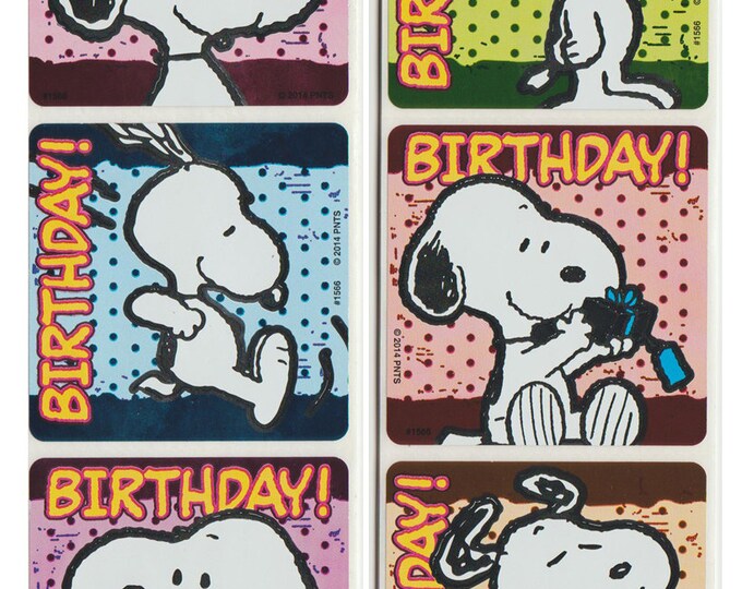 25 Peanuts licensed Snoopy Birthday Stickers, 2.5 X 2.5 - Etsy