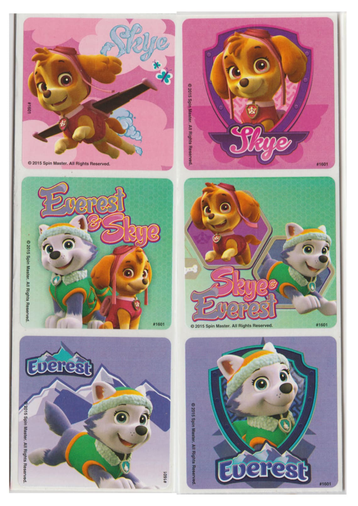 25 (licensed) Paw Patrol Everest and Skye Girl Pups Stickers, 2.5" X 2. ...