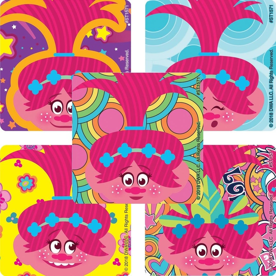 25 Trolls Poppy Stickers, 2.5" X 2.5" Each - Etsy