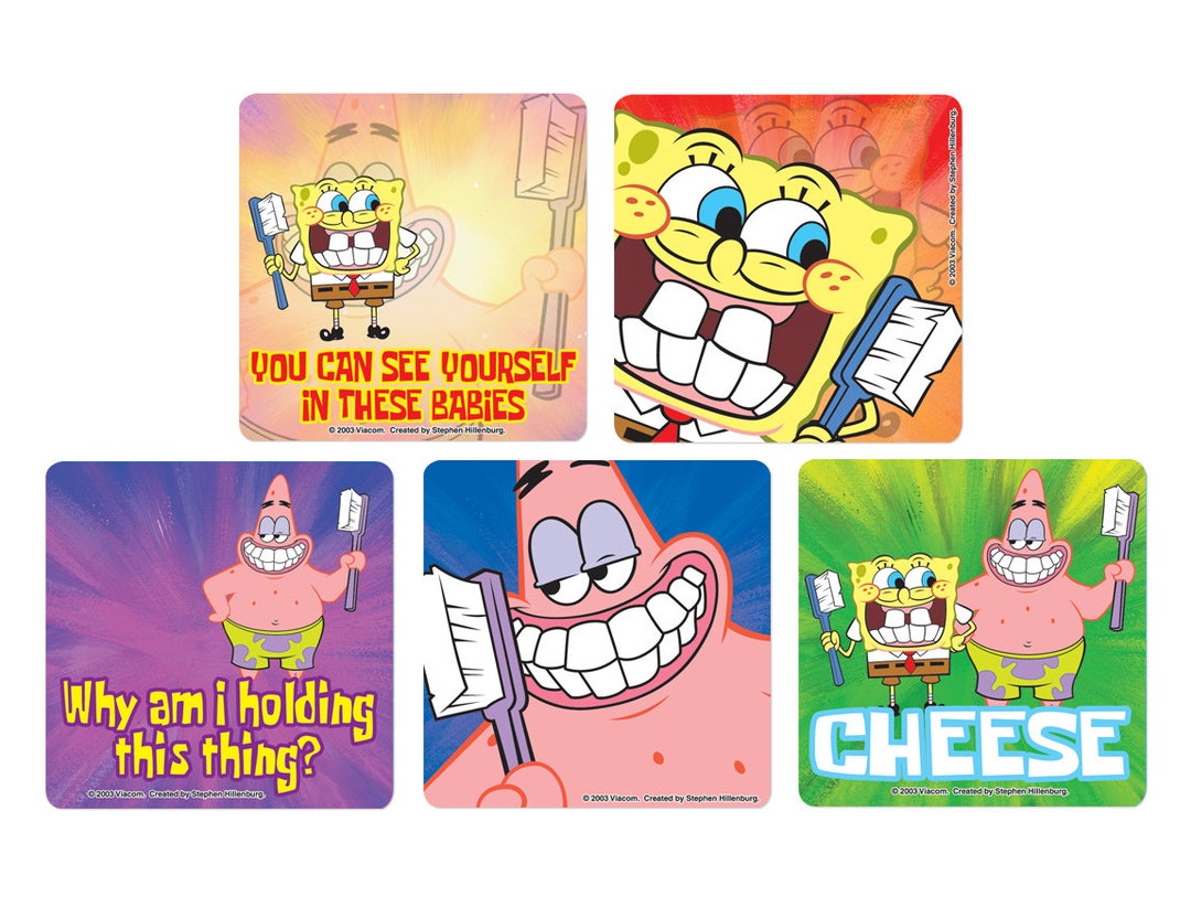 25 (licensed) Spongebob Dental Patient Stickers, 2.5" X 2.5" - Etsy