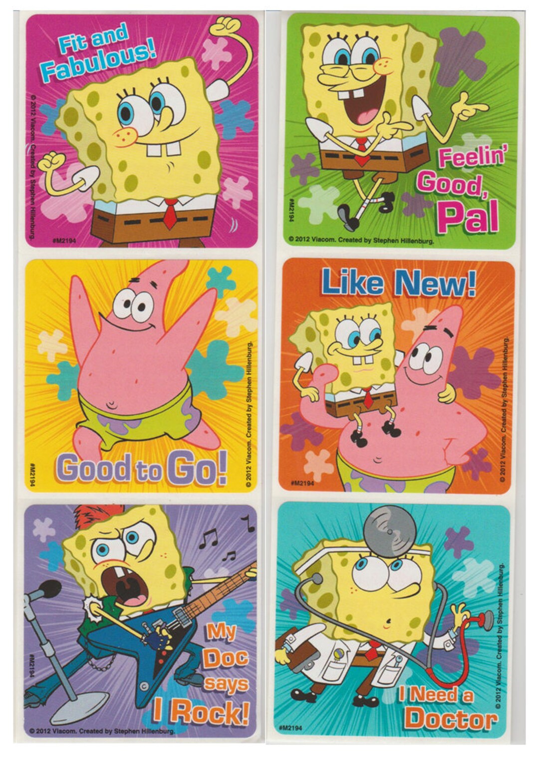 25 (licensed) Spongebob Patient Stickers, 2.5" X 2.5" - Etsy