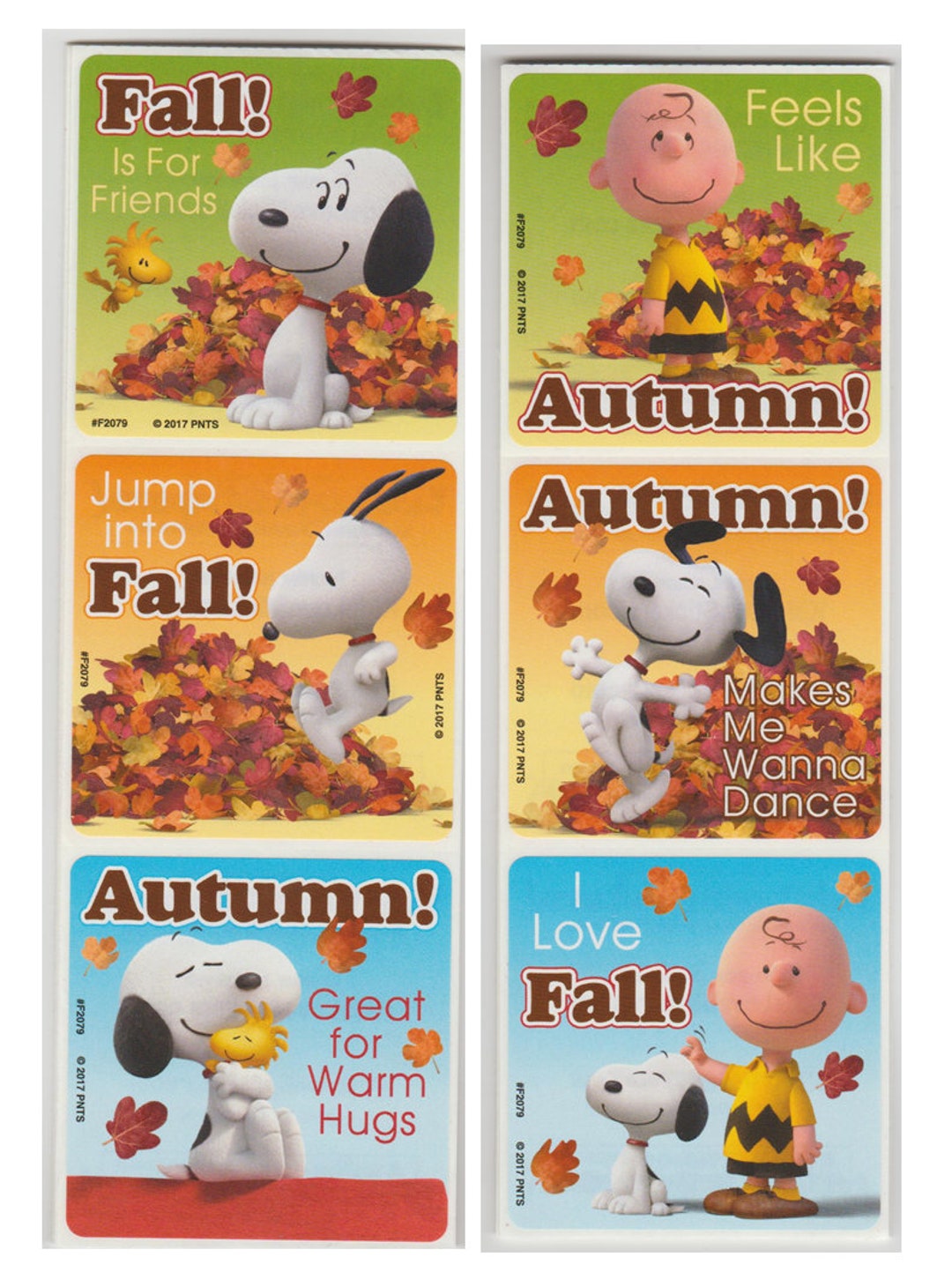25 Peanuts Charlie Brown Snoopy Autumn / Fall Stickers - Etsy