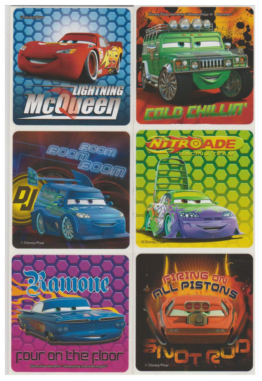 25 (licensed) Disney Cars Stickers, 2.5" X 2.5" - Etsy