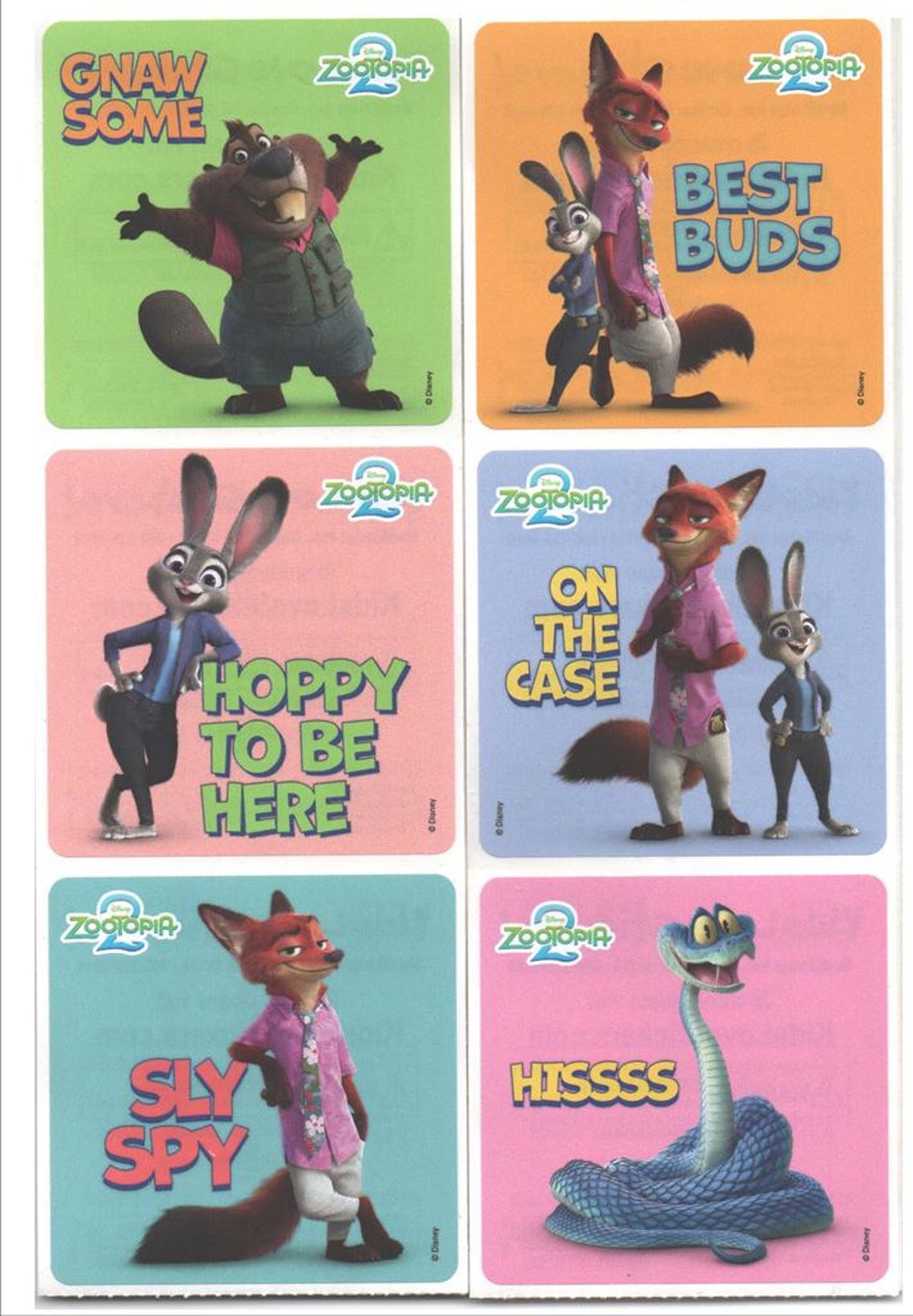25 (licensed) Zootopia 2 Stickers, 2.5" X 2.5" Each - Etsy