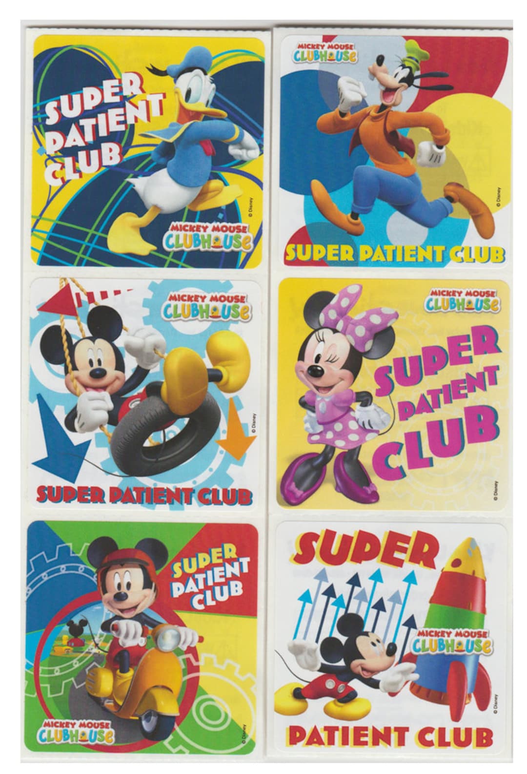 25 (licensed) Mickey Mouse Clubhouse Patient / Medical Stickers, 2.5" X ...