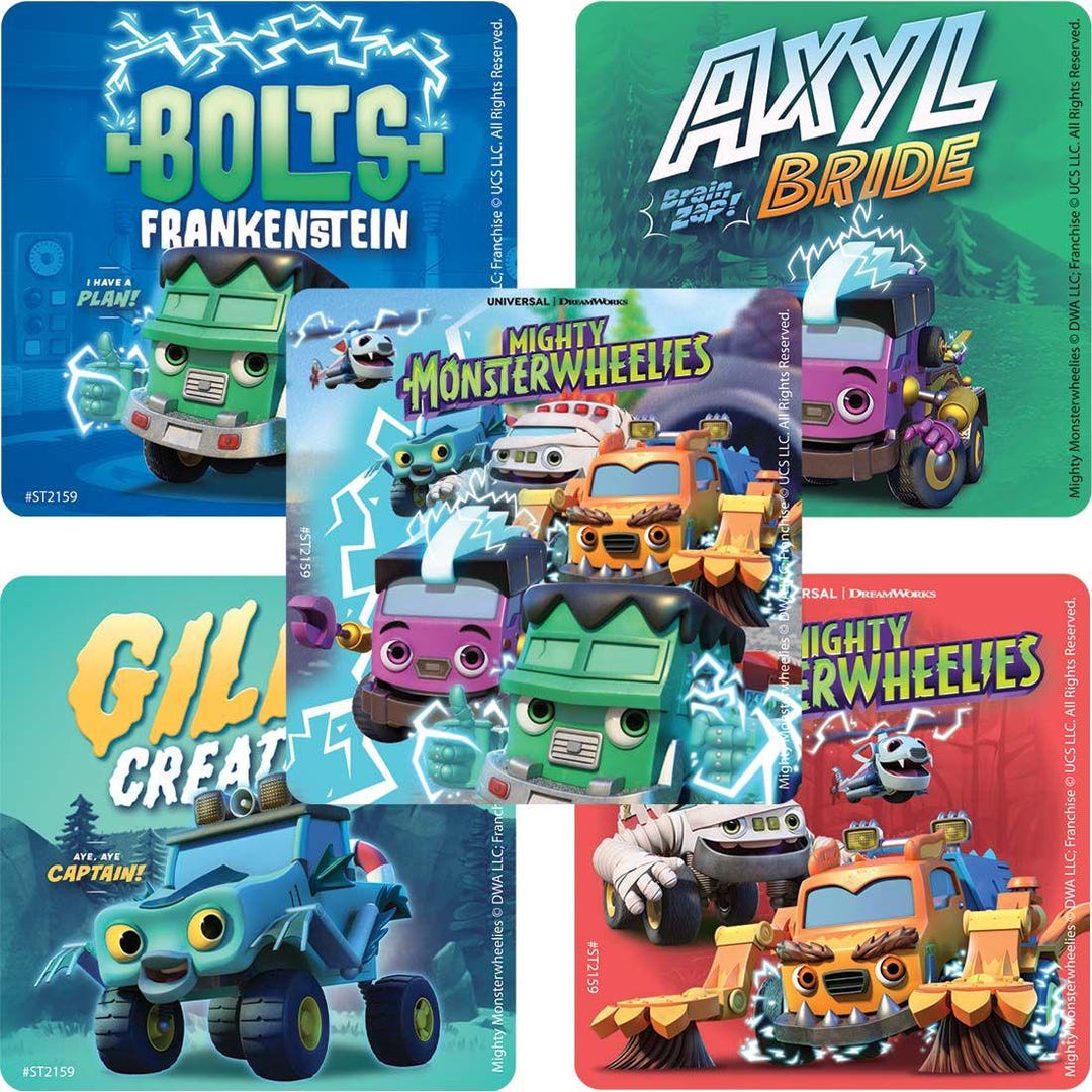25 (licensed) Mighty Monsterwheelies Stickers, 2.5" X 2.5" Each - Etsy