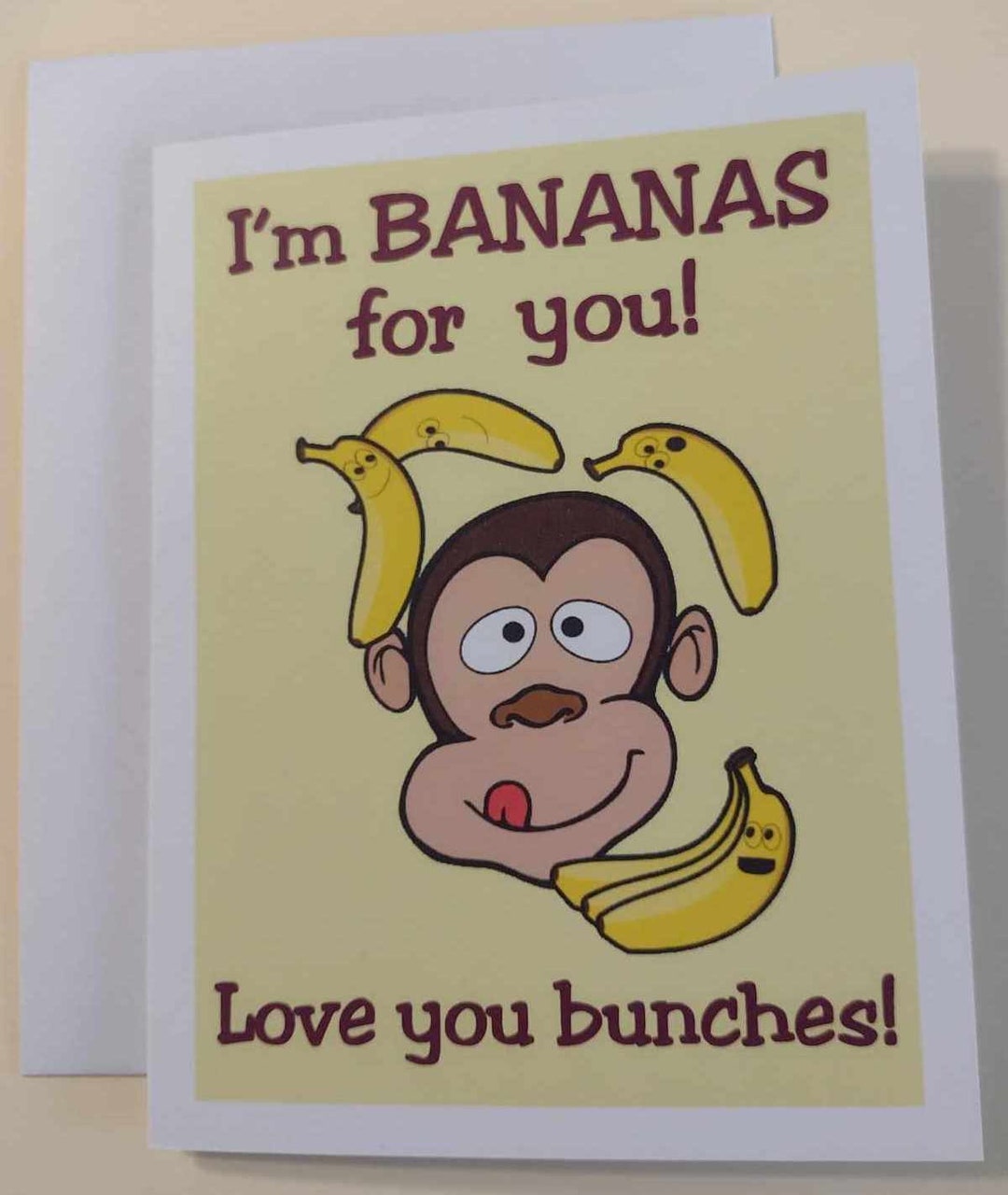 I'm Bananas for You! Love You Bunches! Greeting Card, 4.25" X 5.5", A2 ...