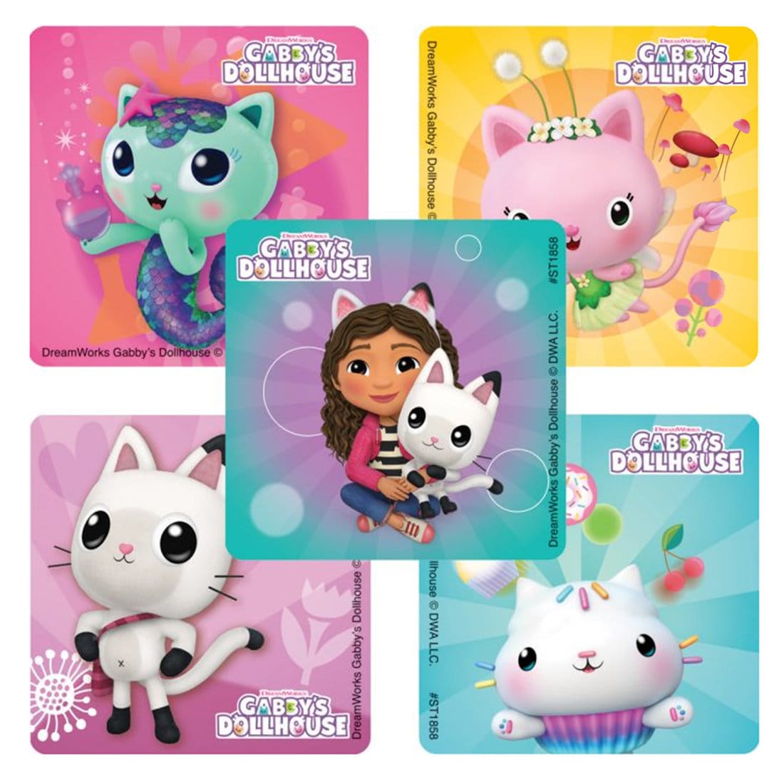 Party Favors 15 Gabby's Dollhouse Glossy Stickers 1.5x2.75 each ...