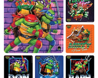 25 licensed Teenage Ninja Turtles Mutant Mayhem Kiddie Stickers, 2.5 X ...