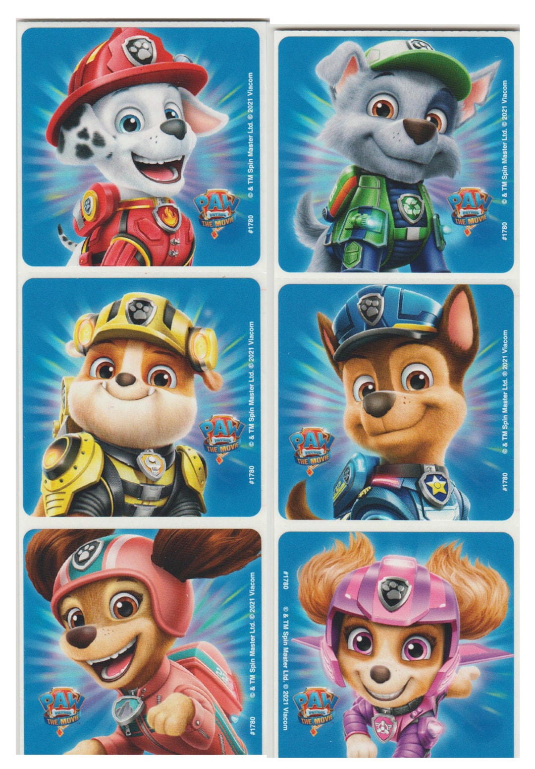 25 (licensed) Paw Patrol Movie Stickers, 2.5" X 2.5" - Etsy