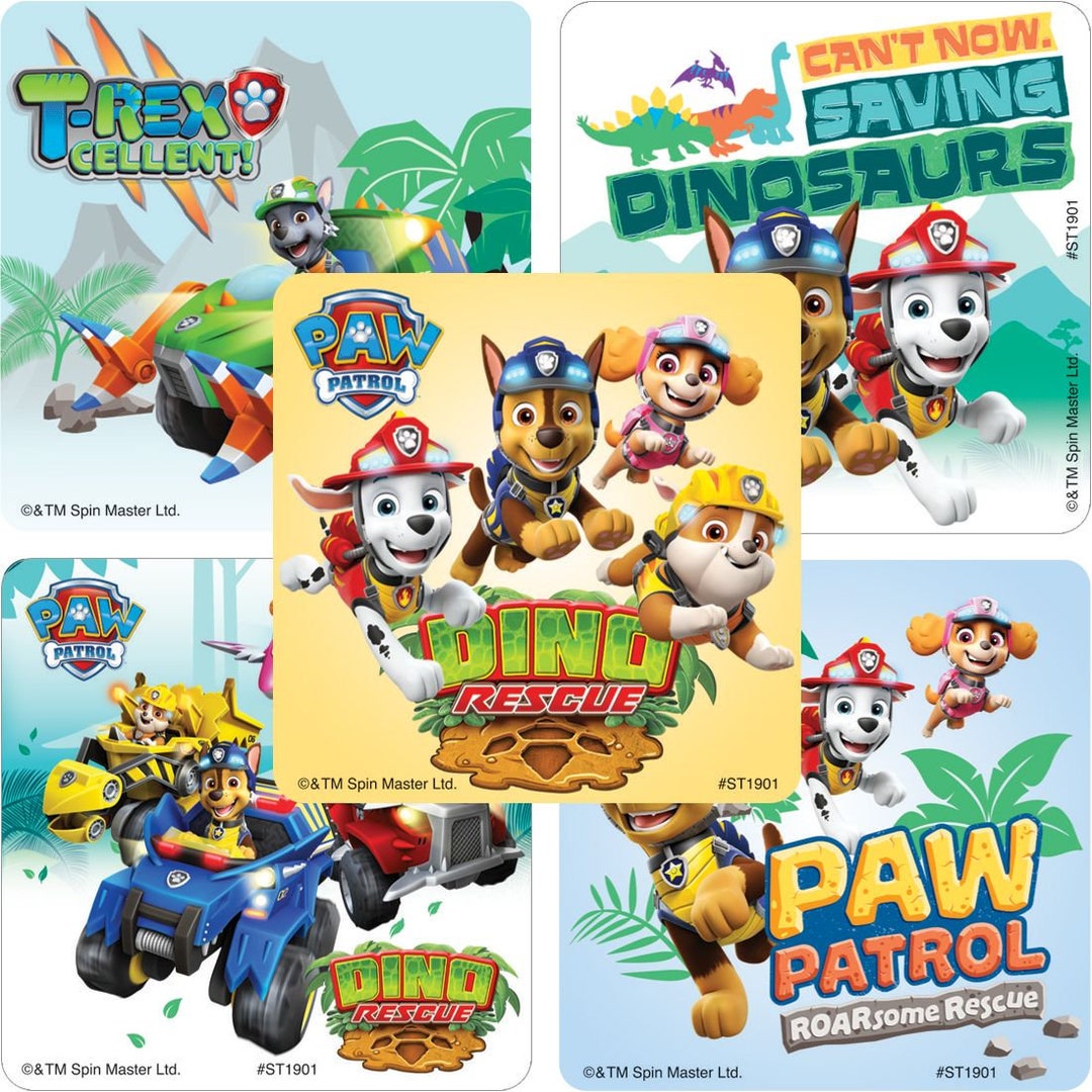 25 (licensed) Paw Patrol Dino Rescue Stickers, 2.5" X 2.5" Each - Etsy