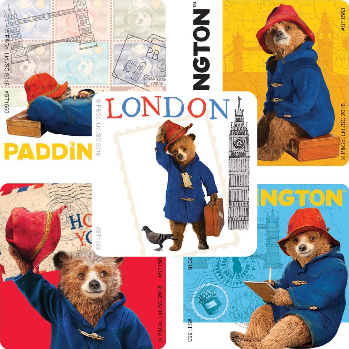 25 LICENSED Paddington Bear Stickers 2.5 X 2.5 - Etsy