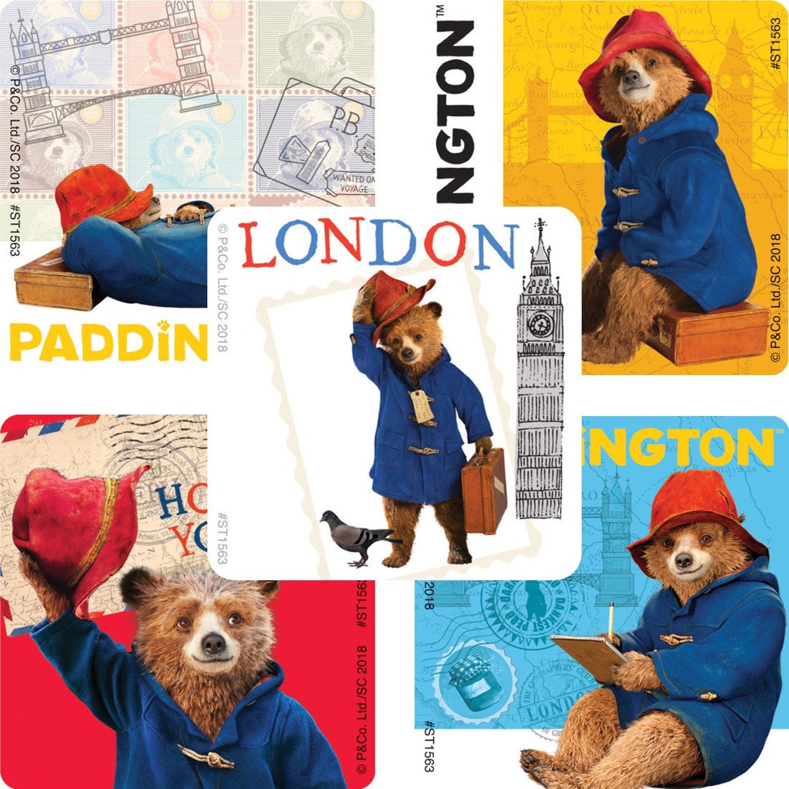 25 LICENSED Paddington Bear Stickers 2.5 X 2.5 - Etsy
