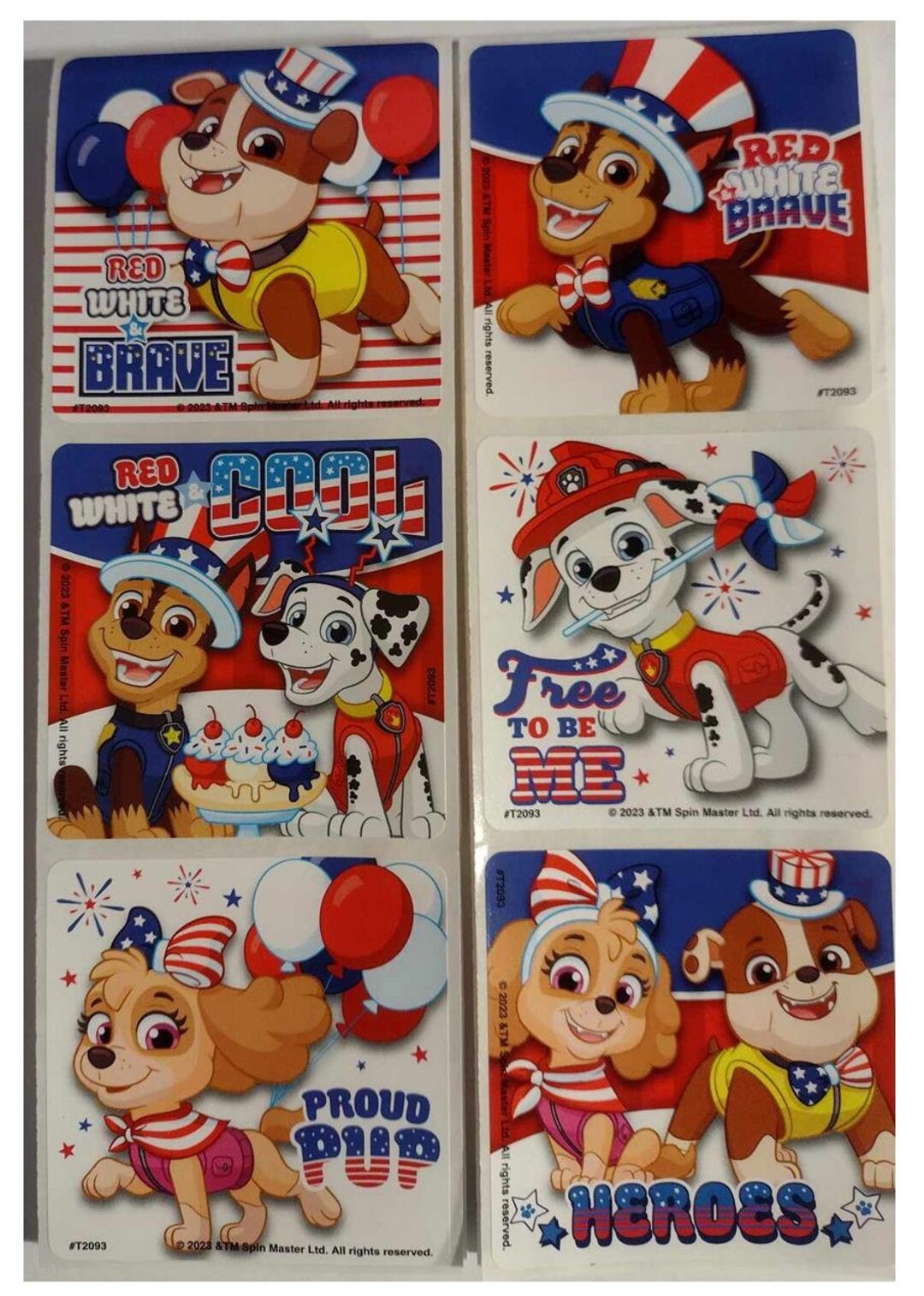 25 (licensed) Paw Patrol Patriotic Stickers, 2.5" X 2.5" - Etsy