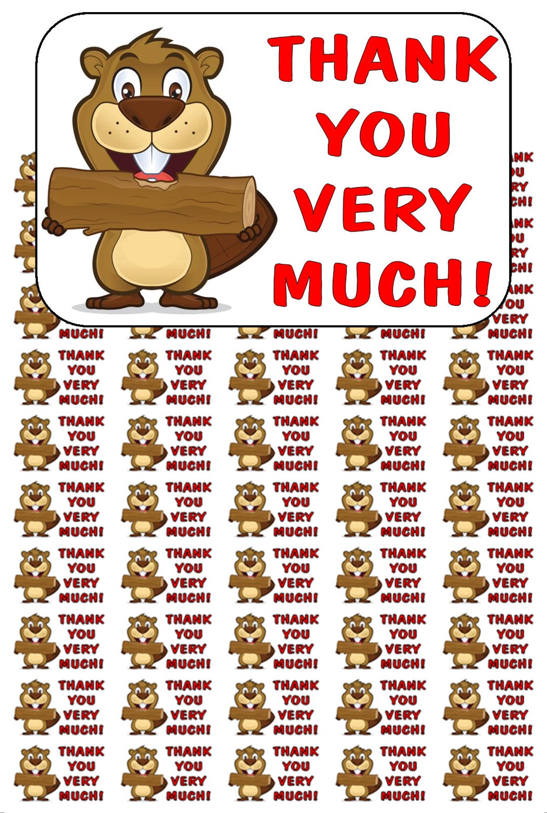 50 Beaver Thank You Envelope Seals / Labels / Stickers - Etsy Canada