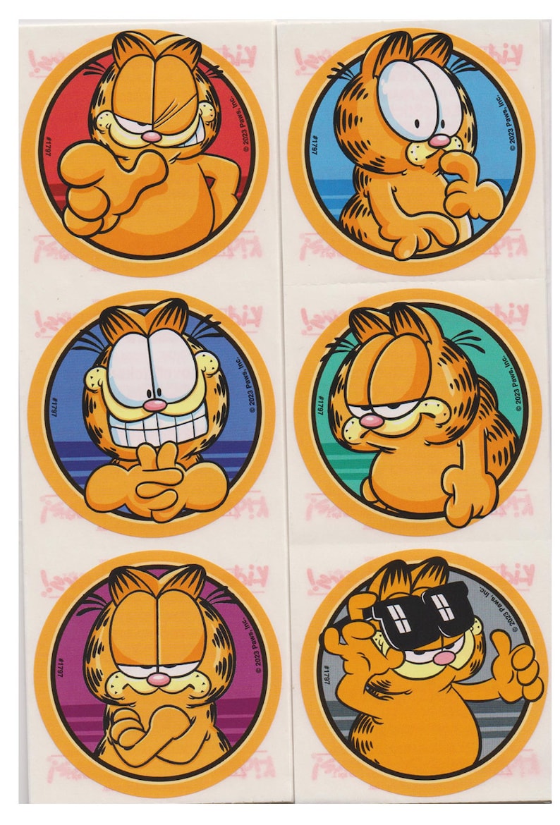 25 (licensed) Garfield Faces Stickers, 2.5" X 2.5" - Etsy