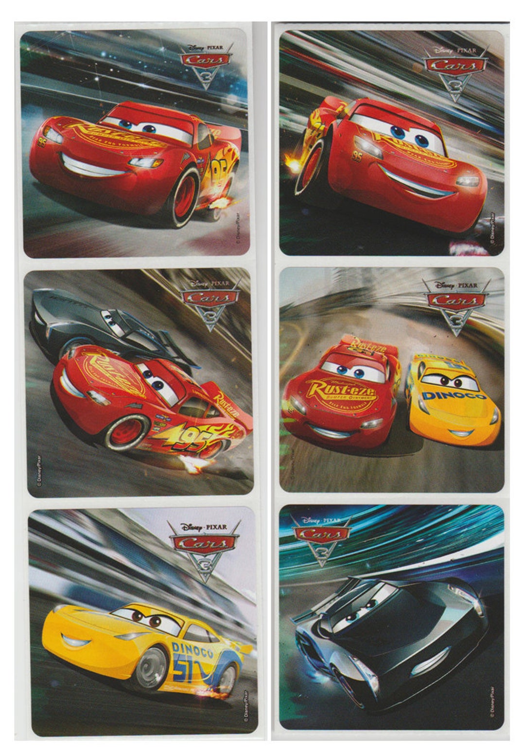 25 licensed Disney Cars 3 Stickers, 2.5 X 2.5 - Etsy