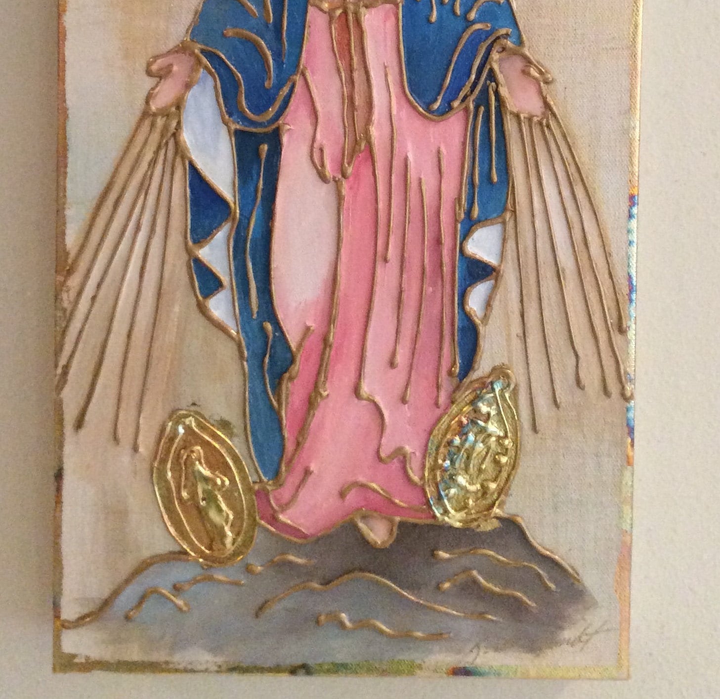 Our Lady of the Miraculous Medal Mixed Media 10 X 20 - Etsy