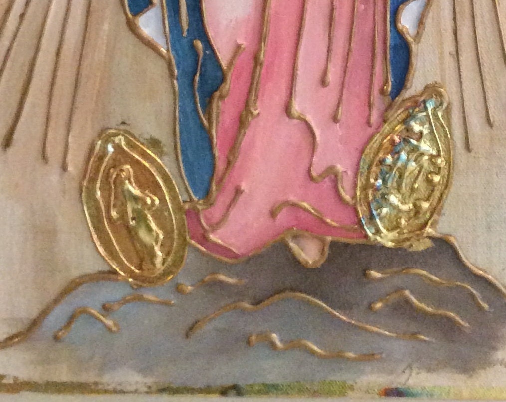 Our Lady of the Miraculous Medal Mixed Media 10 X 20 - Etsy