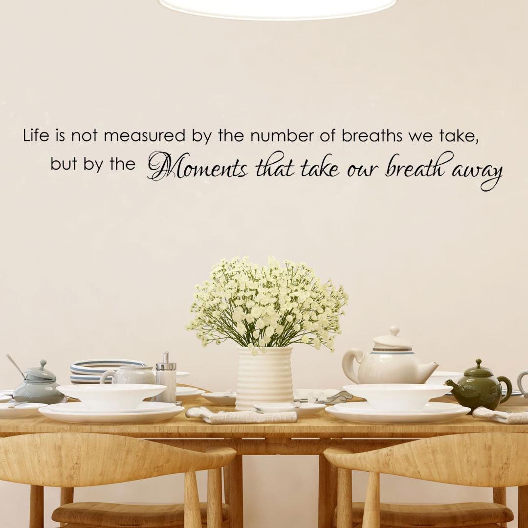 Inspirational Wall Decal: Life is Not Measured Quote - Fancy Script ...