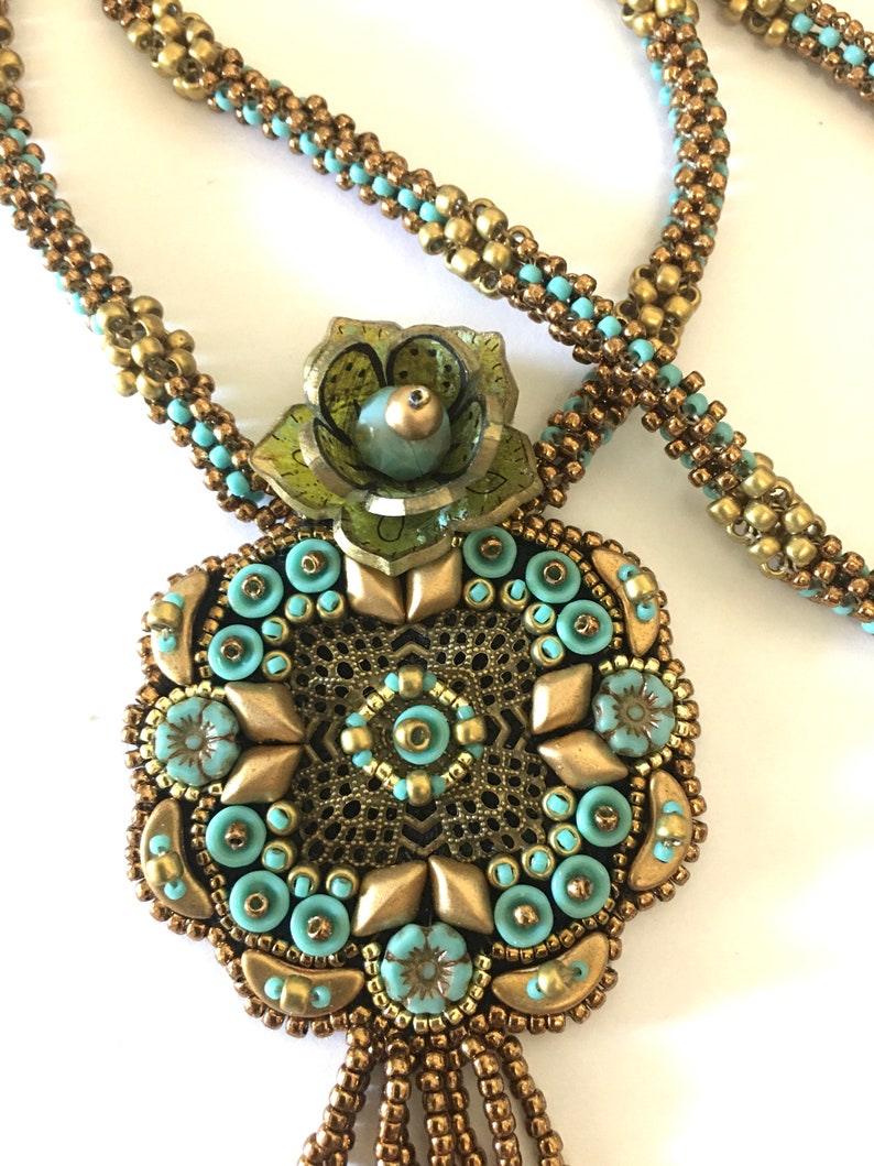 Eleanor Bead Embroidery With Fringe Necklace Tutorial - Etsy