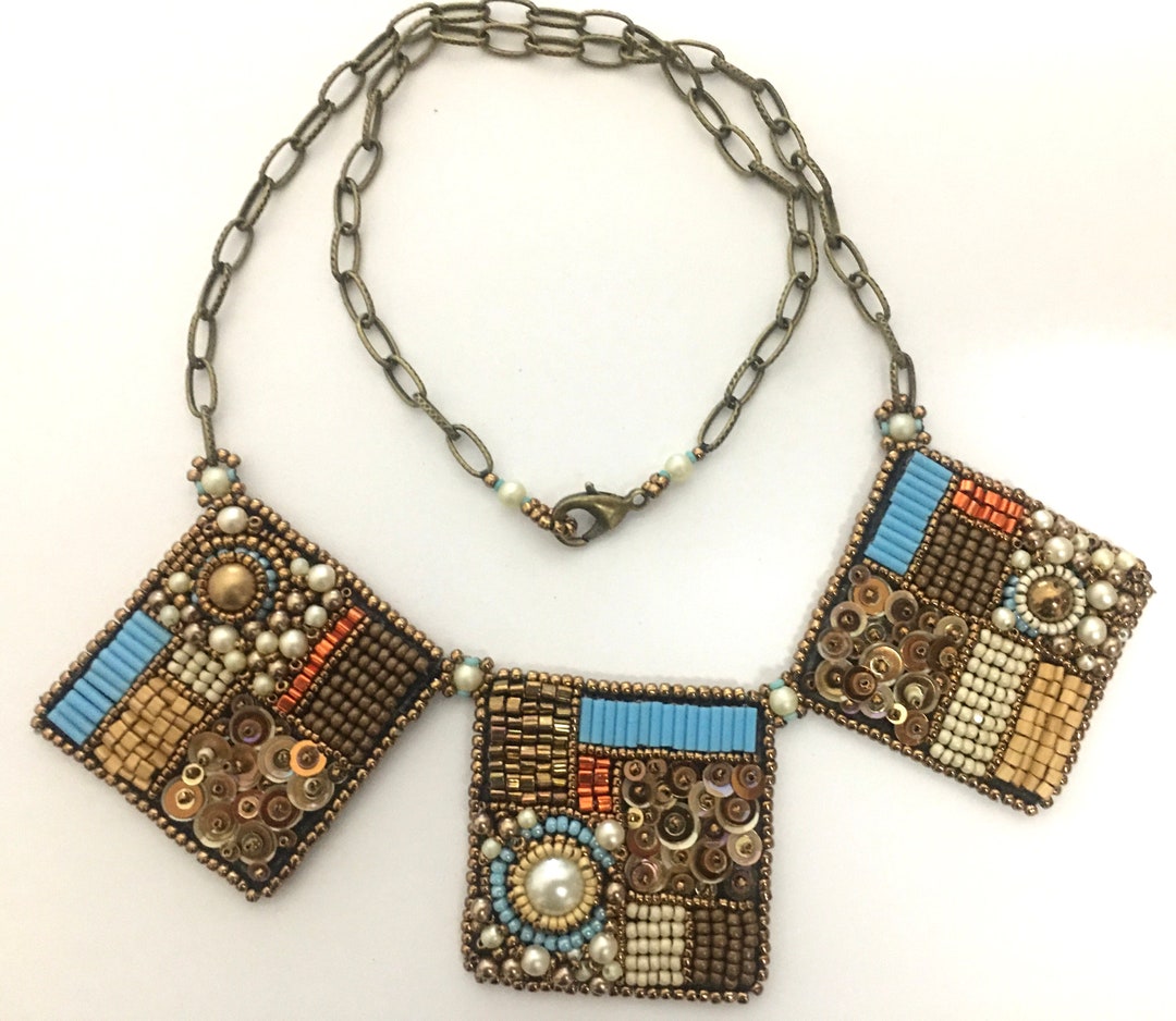 Bead Embroidery Patch Necklace Tutorial Kit - Etsy