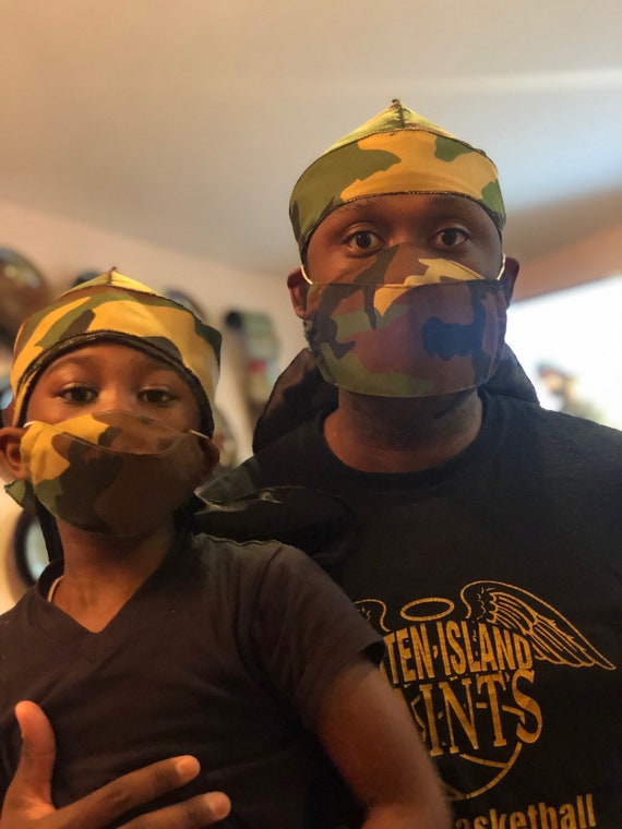 Durag with matching face mask in adults and child please let | Etsy