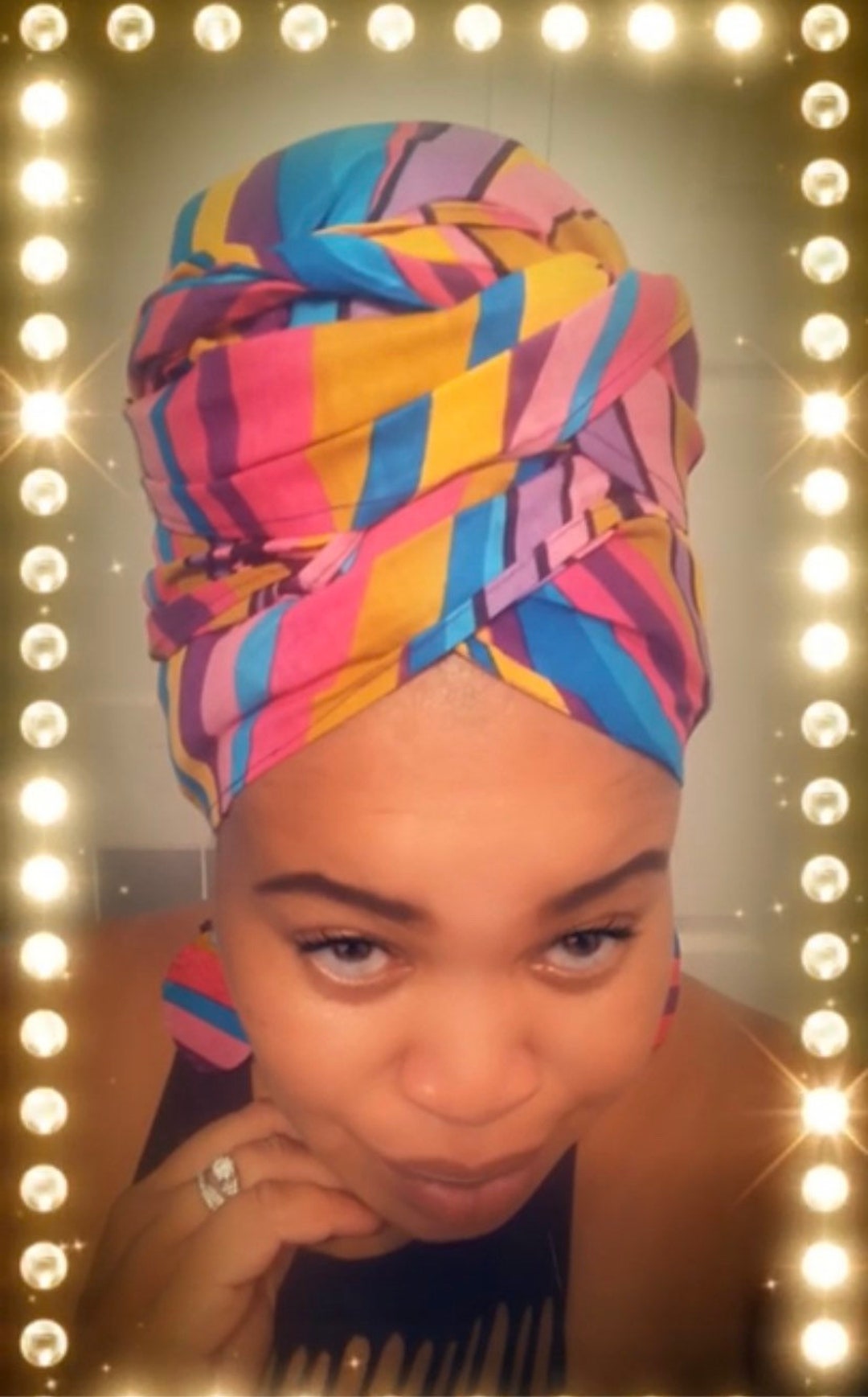 Fruity Pebble Colorful Headwrap and Matching Mask - Etsy