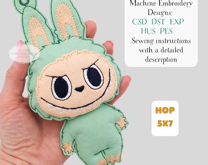ITH Labu Monster Elf Stuffed Toy Embroidery Design, Collectible Art ...