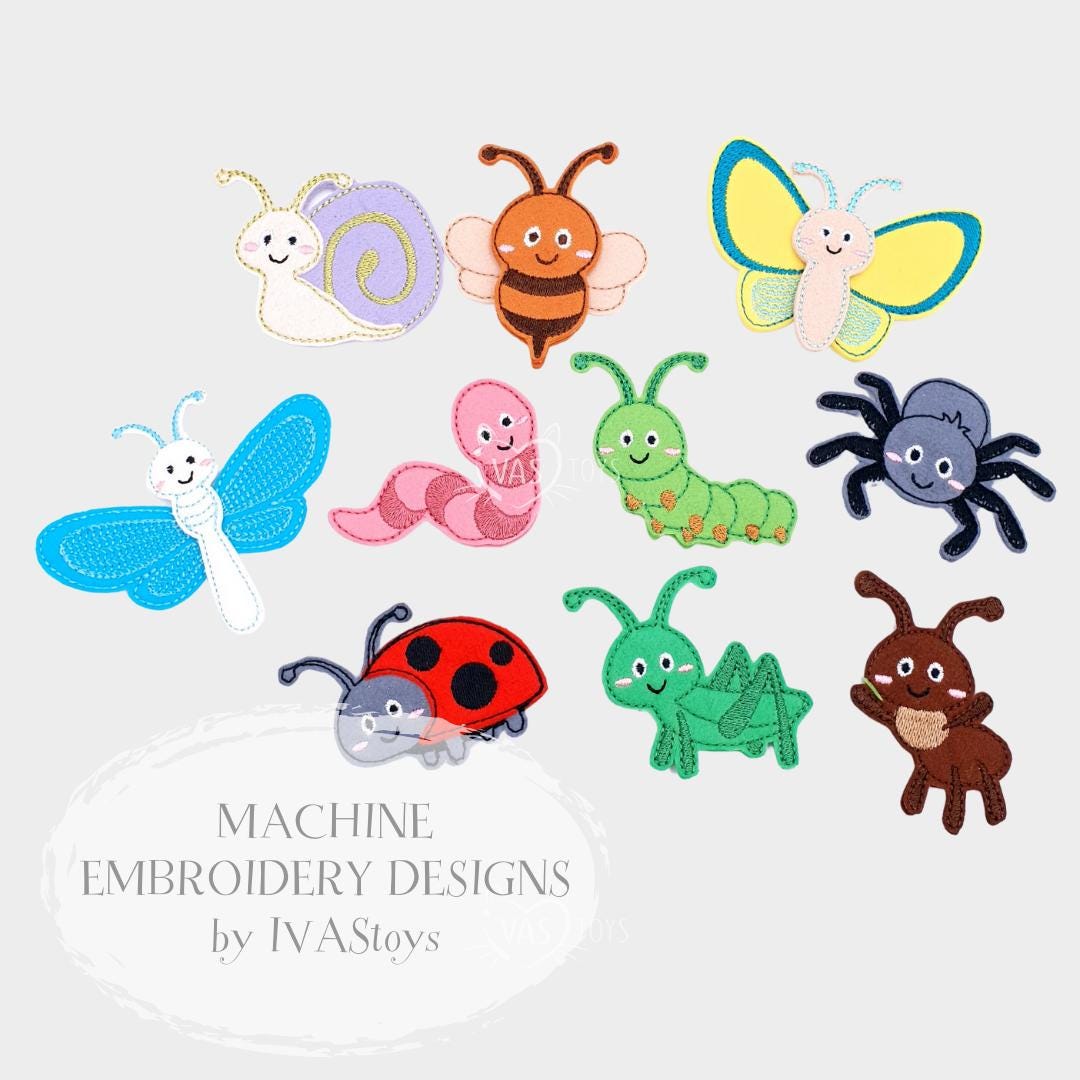 ITH Insect Finger Puppets Embroidery Design Set With Sounds & Games ...