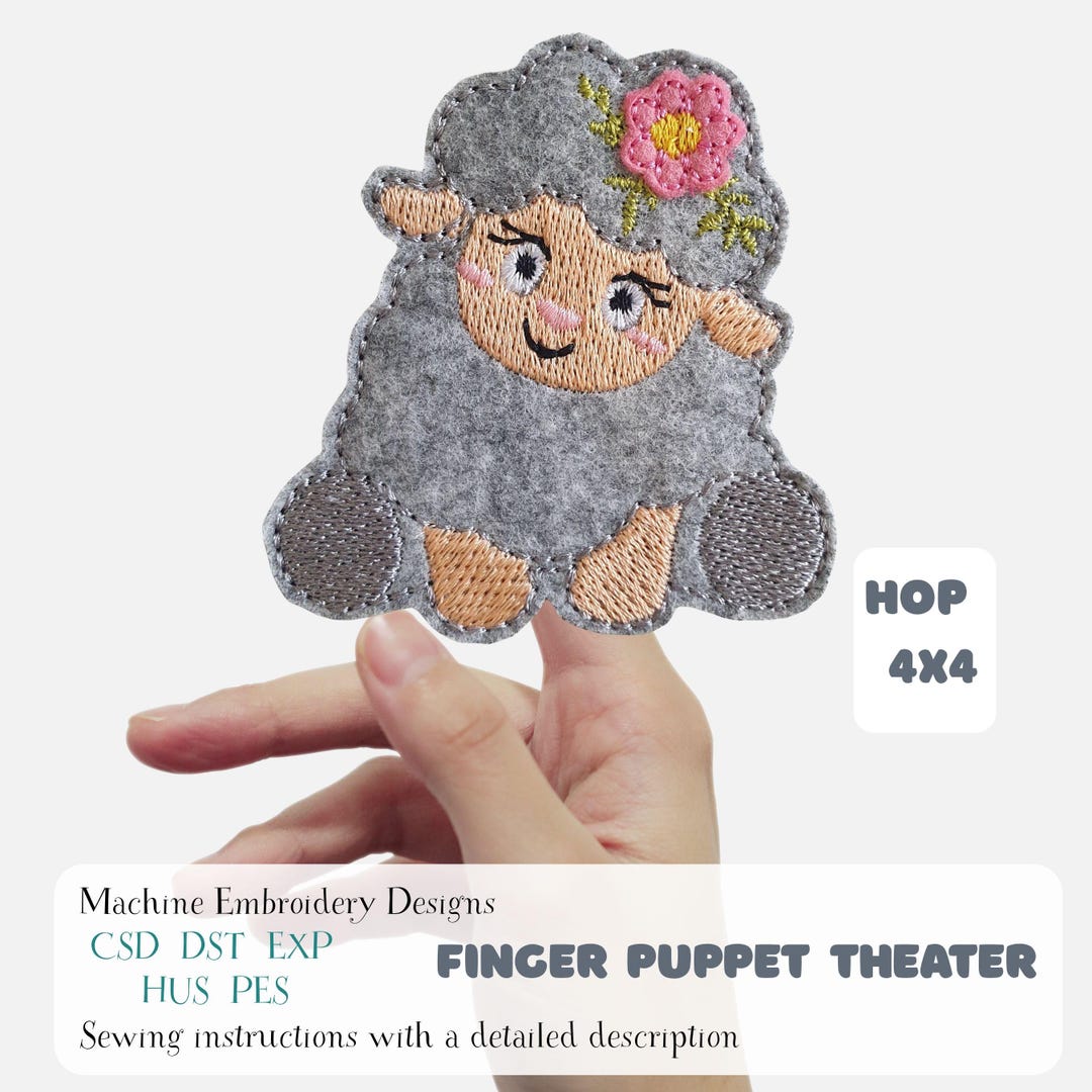 Sheep Finger Puppet Machine Embroidery Design DIY 4x4 Hoop | ITH Farm ...