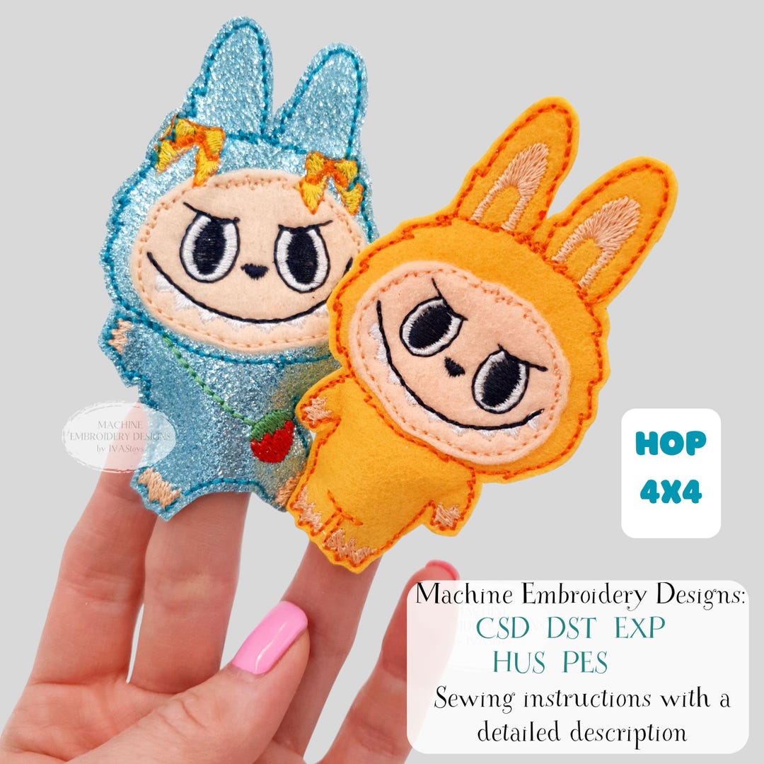 ITH Monster Elf Finger Puppet Embroidery Design Set, Felt Art Toy ...