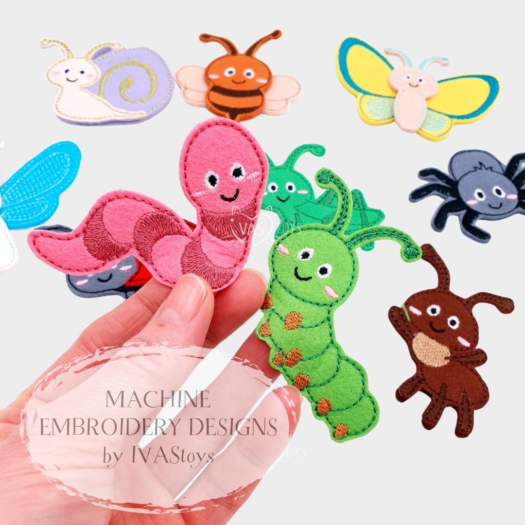 ITH Insect Finger Puppets Embroidery Design Set With Sounds & Games ...